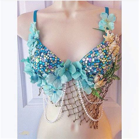 Blue Green Mermaid Rave Bra Custom Order Von Spikeypeachdesigns Rave