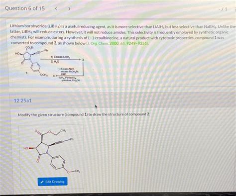 Solved Question 6 Of 15 1 Lithium Borohydride Libh4 Is A