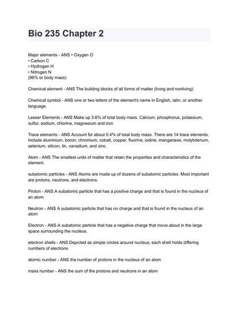 Bio 235 Chapter 2 Exam 2024 2025 Questions With Completed Verified Solutions BIOL 235