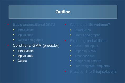 ppt latent growth curve modeling in mplus an introduction and