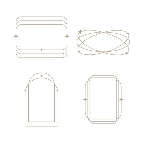 Minimalist Linear Frame Line Elements Trendy Linear Frames With Stars