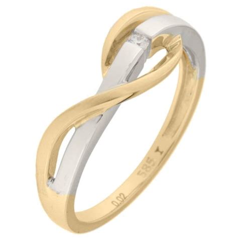 Ring Gull Bic Bølget Foran En Kryssende Rad En Dia 0025ct Wsi Nedfelt I Hvg Rad