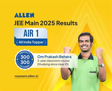 Jee Main 2025 Allens Om Prakash Behera Is Air 1 My Exam Edublog Of