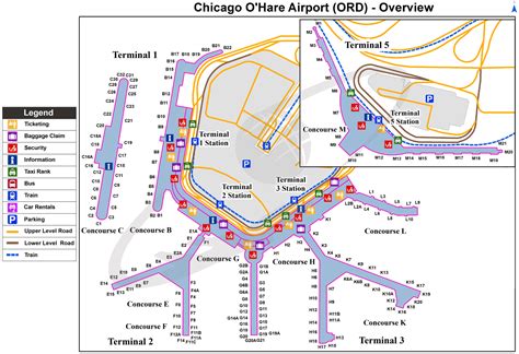 Chicago O Hare Ord International Airport Illinois Code Map