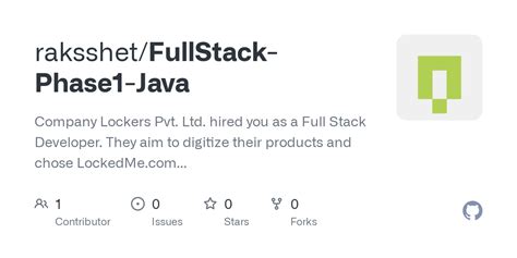 GitHub Raksshet FullStack Phase Java Company Lockers Pvt Ltd Hired You As A Full Stack