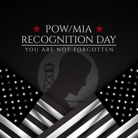 National Pow Mia Recognition Day Banner Design Background Illustration