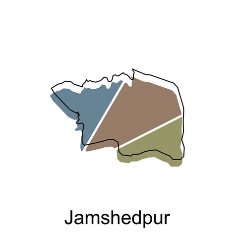 Map Of Jamshedpur City Modern Simple Geometric Illustration Vector