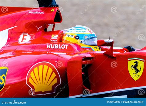 Team Scuderia Ferrari F1 Fernando Alonso 2014 Editorial Photo Image