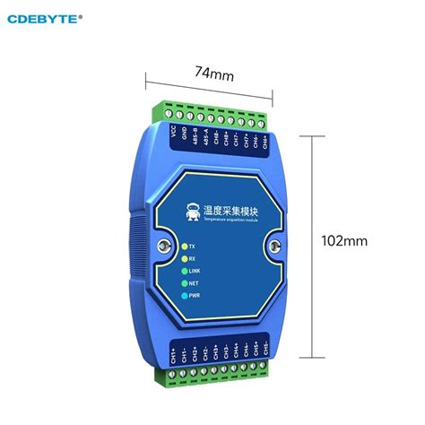 Temperature Acquisition Module 8 Way Type K Thermocouple Rs485 Modbus