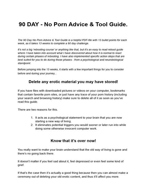 90 Day No Porn Advice And Tool Guide Pdf