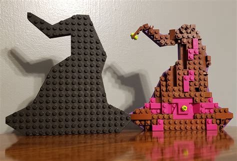custom 3d printed lego compatible brick witch hat halloween etsy