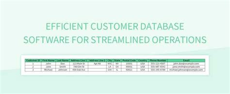efficient customer database software for streamlined operations excel
