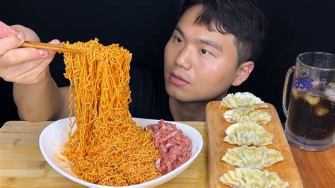 🍜 비빔면 육회 찐만두까지 꿀조합 먹방 Asmr Youtube