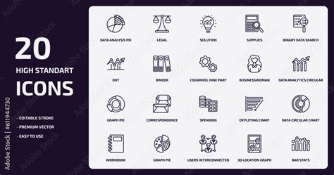 Business And Analytics Outline Icons Set Business And Analytics Thin