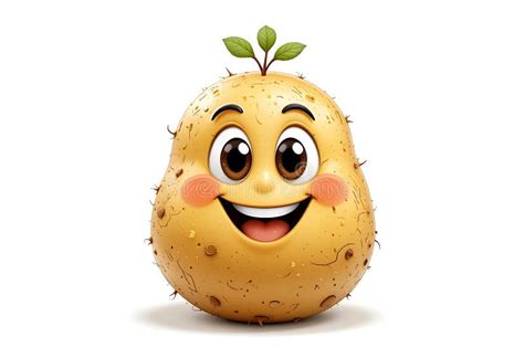 Cheerful Potato Emoji A Happy Cartoon Potato Character Stock