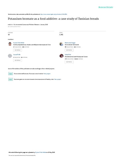 Bromate Fin Pdf Detection Limit Breads