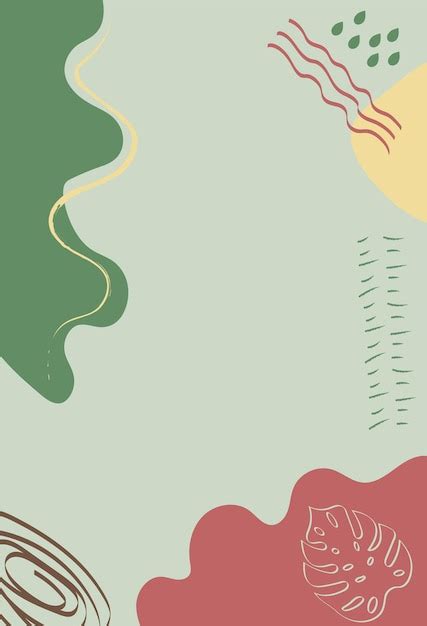 Boho 스타일의 페인트로 벡터 일러스트 레이 션 균형 식물의 추상 수채화 기하학적 모양 커버 벽지 엽서 소셜 네트워크 장식