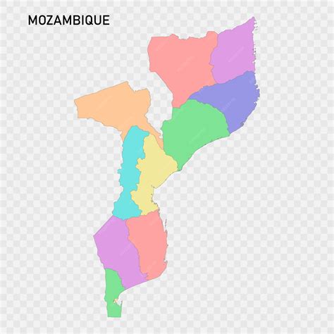 Mapa Colorido Isolado De Moçambique Vetor Premium
