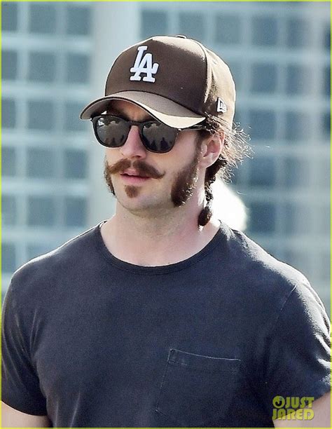 Aaron Taylor Johnson Sports Handlebar Mustache And Beard Chops During Day