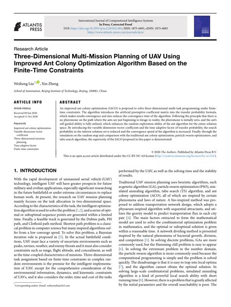 Pdf Three Dimensional Multi Mission Planning Of Uav Using Improved
