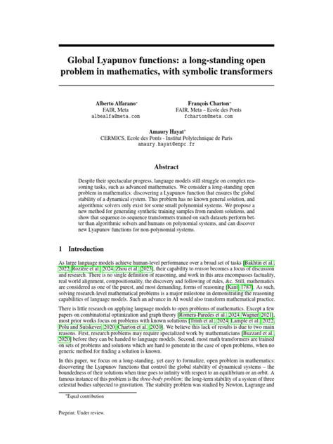 Global Lyapunov Functions Pdf Mathematics Polynomial