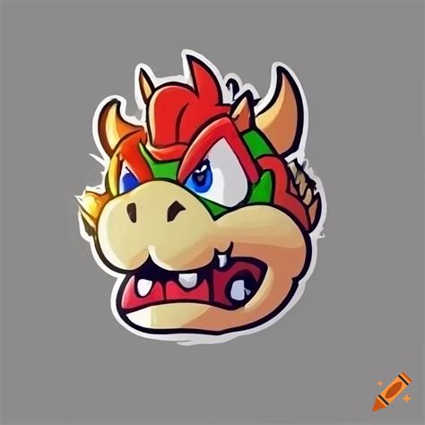Very High Quality Circular Vector Logo Accurate Drawing Of Bowser From