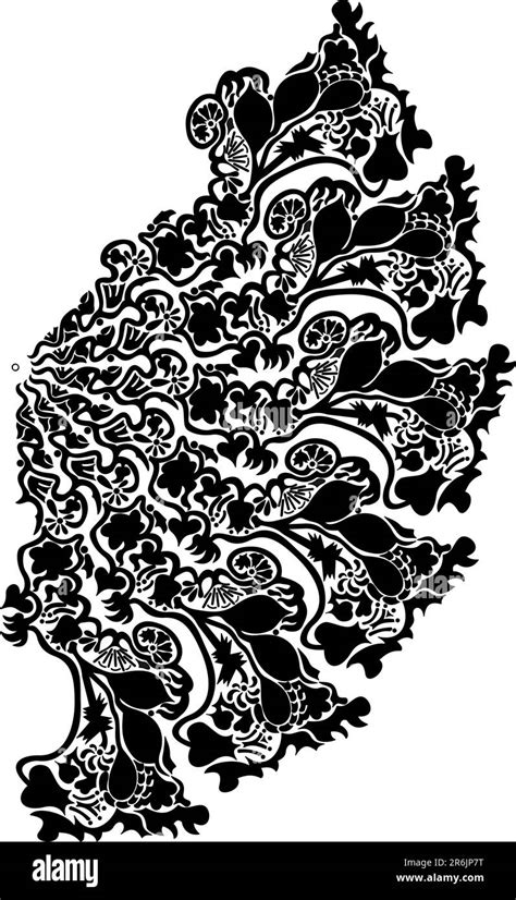 Floral Element That Could Be Rotated To For A Floral Circle Stock