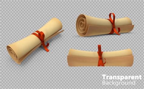 Premium PSD Scroll On Transparent Background