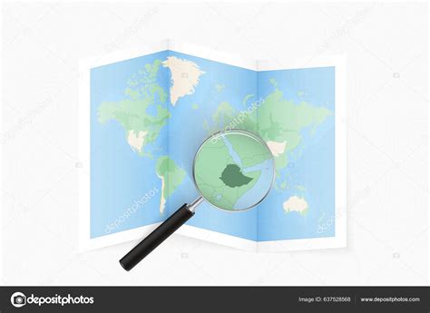 Enlarge Ethiopia Magnifying Glass Folded Map World Stock Vector By ©boldg 637528568