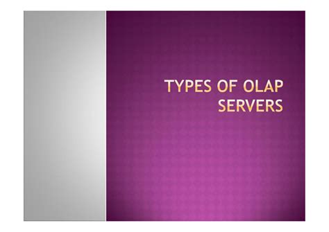 Solution Types Of Olap Servers Studypool
