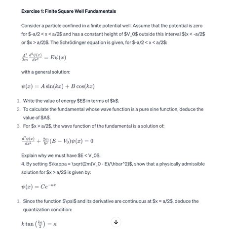 solved exercise 1 finite square well fundamentalsconsider a