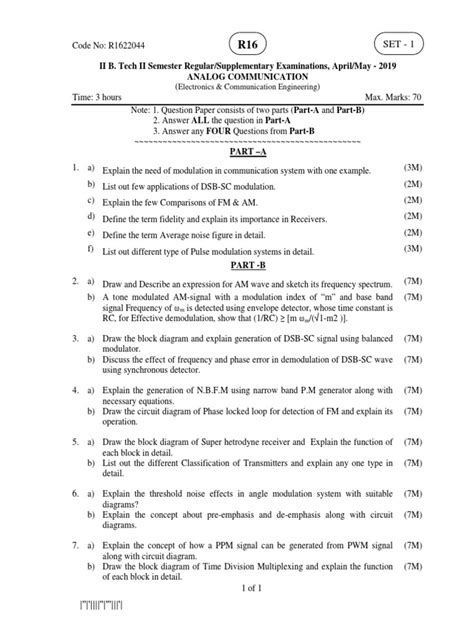 Analog Communication April 2019 Pdf Frequency Modulation Modulation