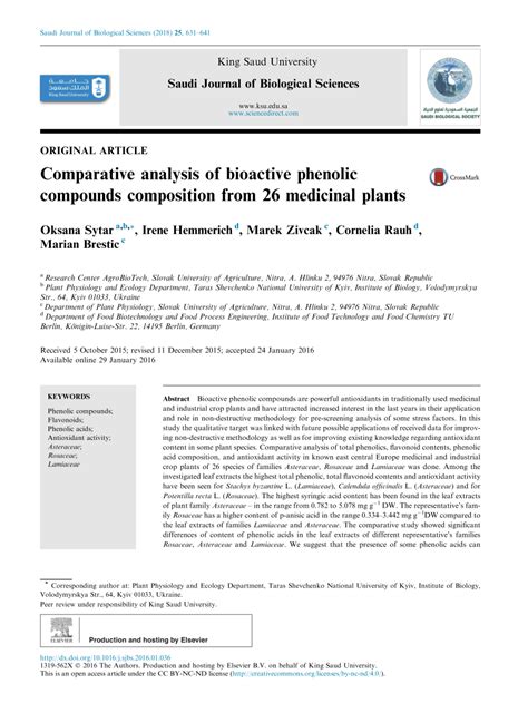 Pdf Comparative Analysis Of Bioactive Phenolic Compounds Composition