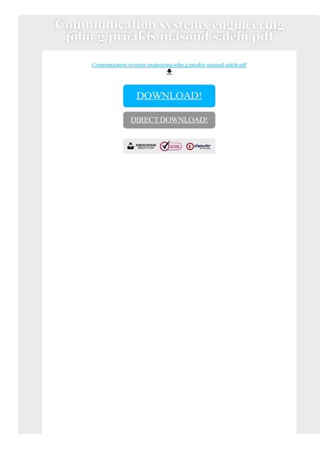 Communication Systems Engineering John G Proakis Masoud Salehi Pdf Pdf Engineering Science