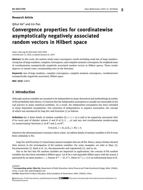 Pdf Convergence Properties For Coordinatewise Asymptotically