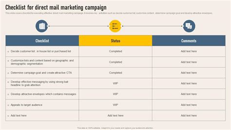 Checklist For Direct Mail Implementing Direct Mail Strategy To Enhance Lead Generation Ppt