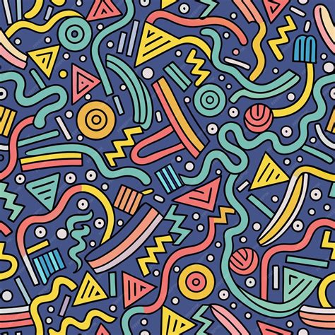 Premium Vector Abstract Geometric Pattern With Colorful Shapes And Lines