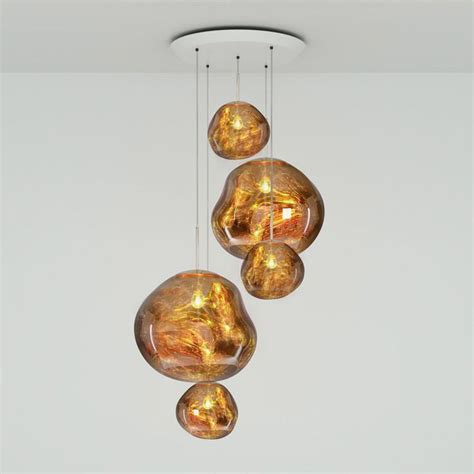 Tom Dixon Melt Large Round Pendant System Gold Ceiling Pendant Tom Dixon Melt Ceiling