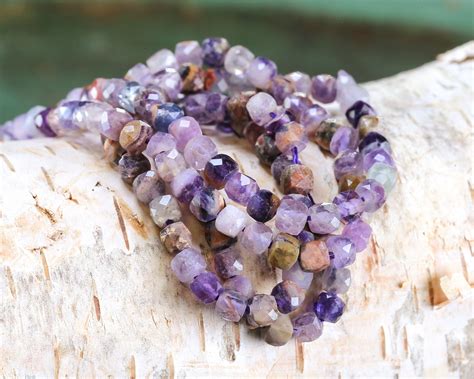 Rainbow Fluorite B Faceted Cube 4mm