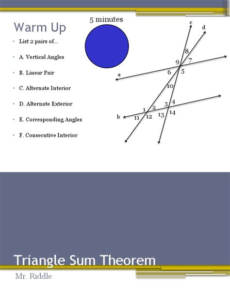 Lesson 1 Triangle Sum Theorem And Congruent Triangles 3 Pdf Triangle Euclid