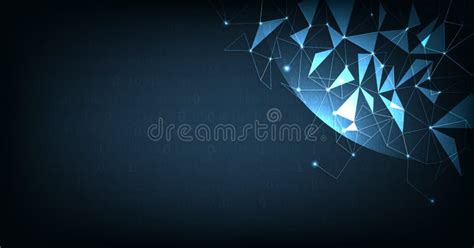 Network Technology Concept With Connected Lines And Dots Stock Vector Illustration Of Network