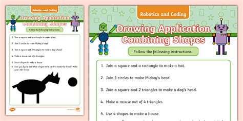 Robotics and Coding Drawing Application - Combining Shapes