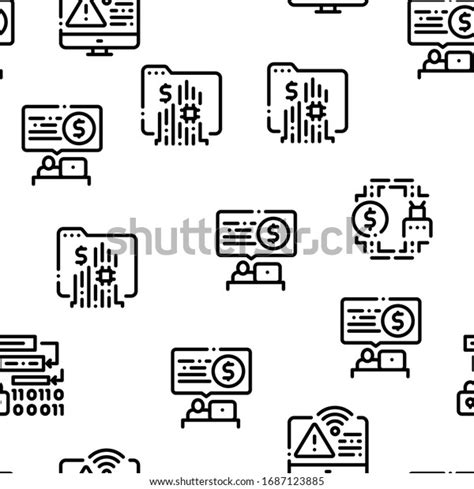 pentesting software seamless pattern vector thin stock vector royalty