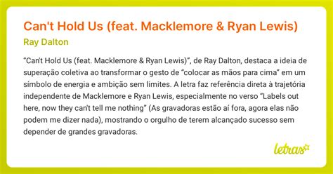 Significado Da Música Cant Hold Us Feat Macklemore And Ryan Lewis
