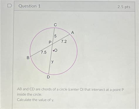 Solved Question 12.5ptsAB ﻿and CD ﻿are chords of a circle | Chegg.com