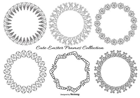 Cute Sketchy Easter Frames Collection 142320 Vector Art At Vecteezy