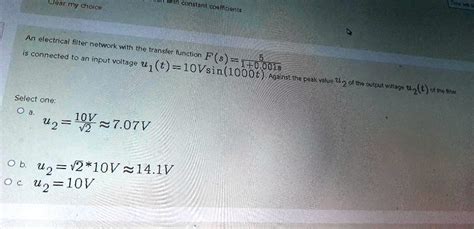 Solved Clear My Choice The Constant Coefficients H Is Connected To An