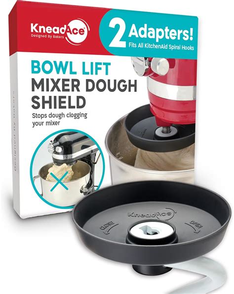 Kneadace Spiral Dough Hook Shield For Kitchenaid Mixer Prevents Dough