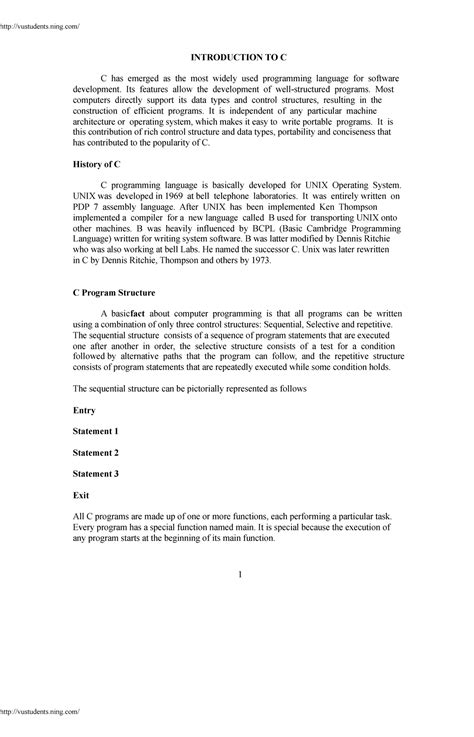 Cs301 Data Structures Short Notes Introduction To C C Has Emerged As