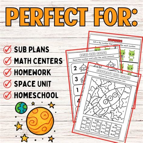 Math Worksheets Space Themed Practice For Number Sense And Operations